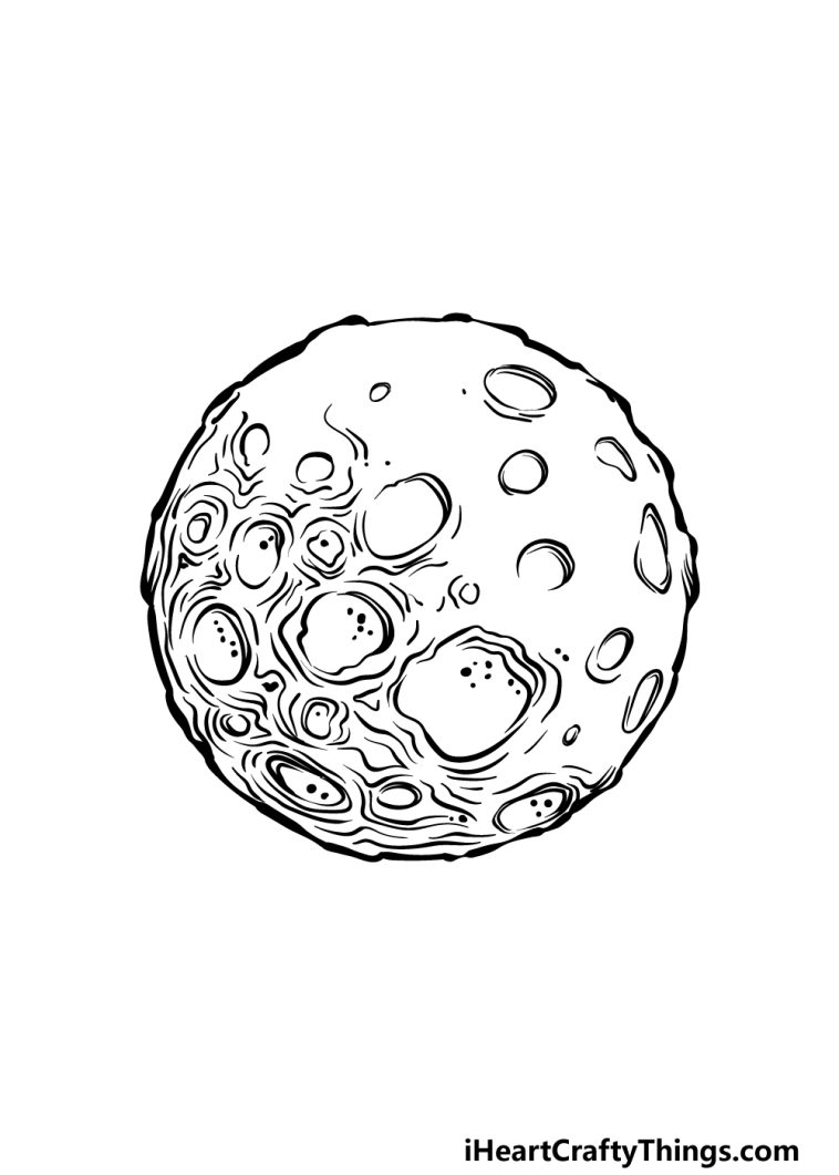 Full Moon Drawing - How To Draw A Full Moon Step By Step