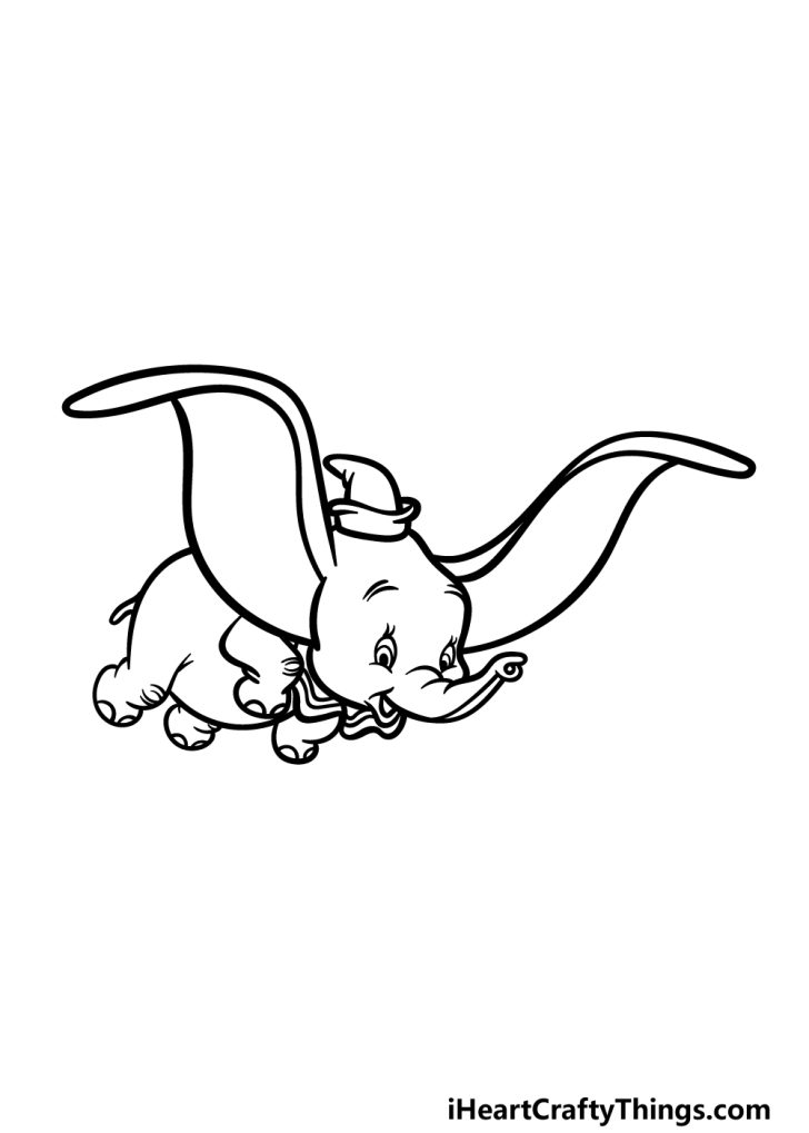 Dumbo Drawing - How To Draw Dumbo Step By Step