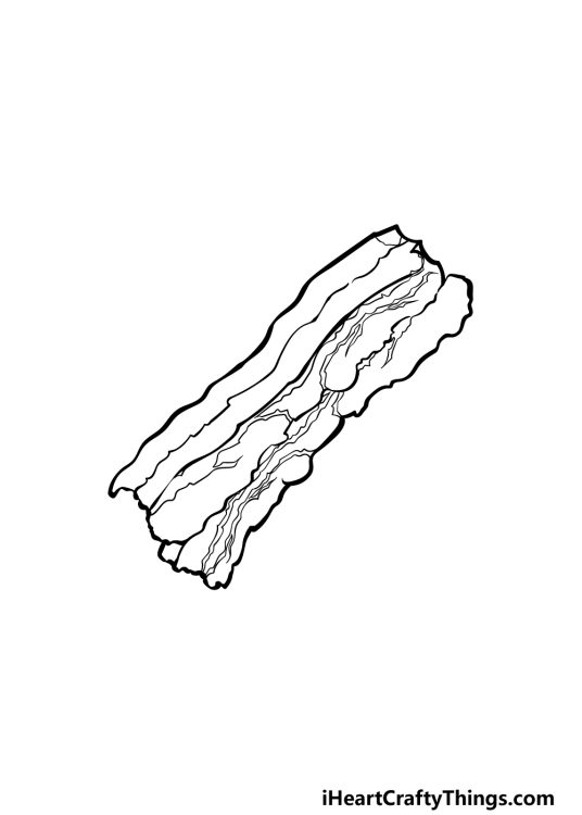 Bacon Drawing - How To Draw Bacon Step By Step