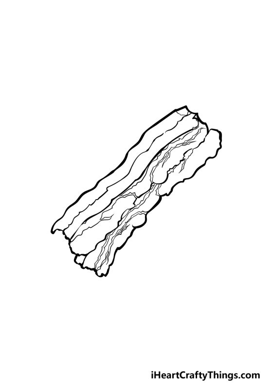 Bacon Drawing - How To Draw Bacon Step By Step