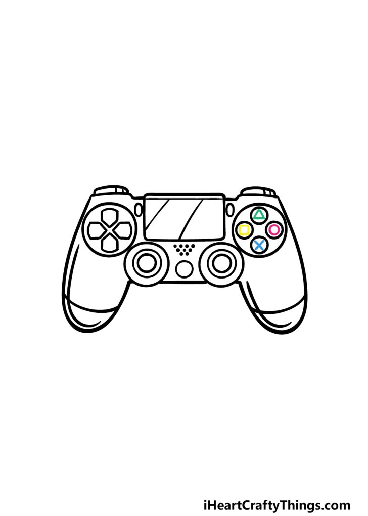 PS4 Controller Drawing - How To Draw A PS4 Controller Step By Step