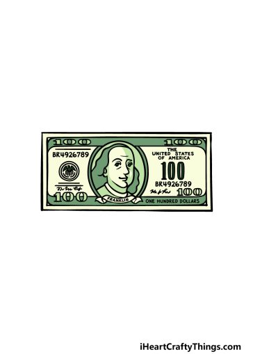 Dollar Bill Drawing - How To Draw A Dollar Bill Step By Step