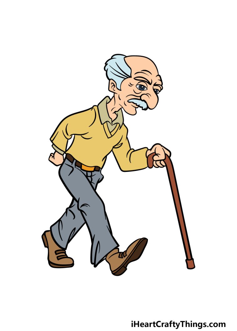 Old Man Drawing - How To Draw An Old Man Step By Step
