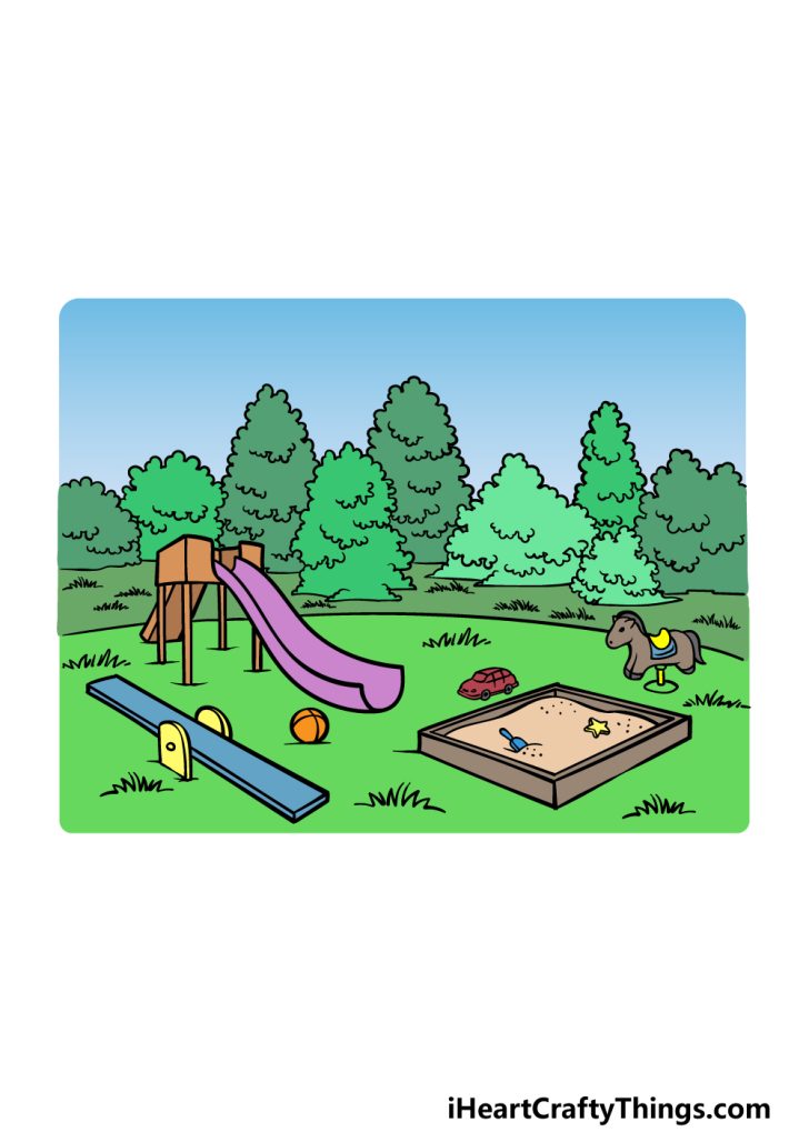 Playground Drawing - How To Draw A Playground Step By Step