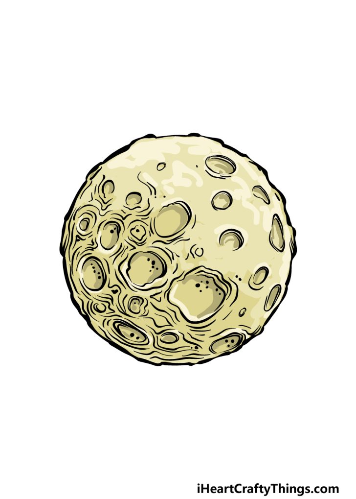 Full Moon Drawing - How To Draw A Full Moon Step By Step