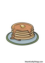 Pancake Drawing - How To Draw A Pancake Step By Step