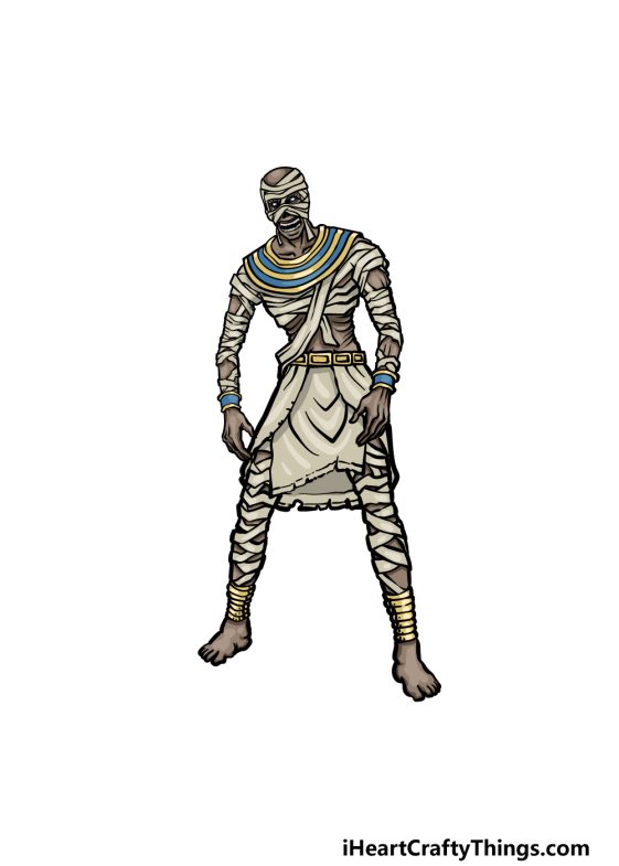 Mummy Drawing - How To Draw A Mummy Step By Step