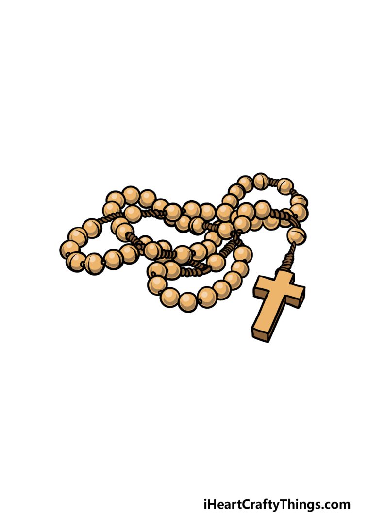 Rosary Drawing - How To Draw A Rosary Step By Step