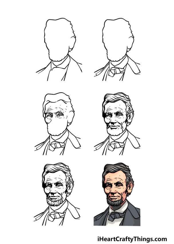 Abraham Lincoln Drawing - How To Draw Abraham Lincoln Step By Step