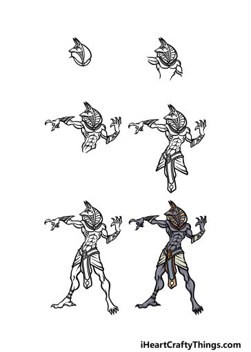 Anubis Drawing - How To Draw Anubis Step By Step