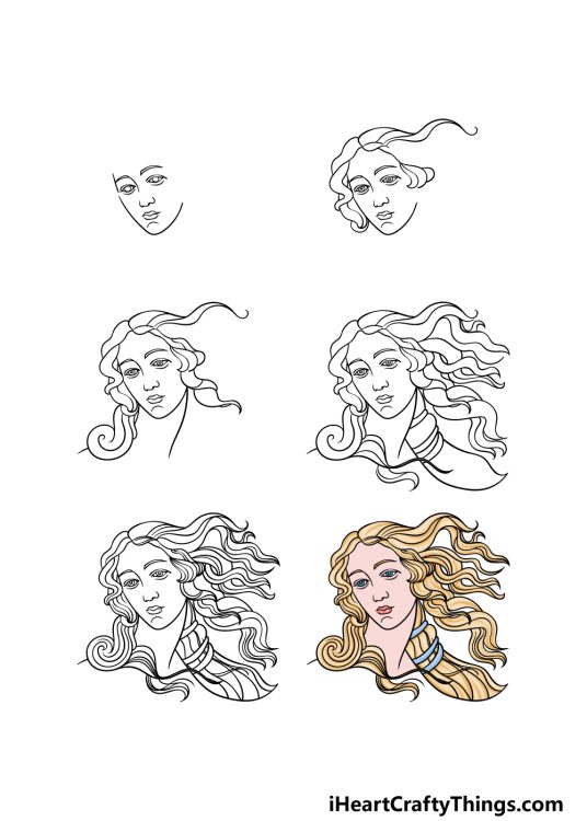 Aphrodite Drawing - How To Draw Aphrodite Step By Step