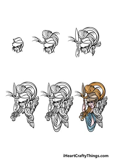 Athena Drawing - How To Draw Athena Step By Step