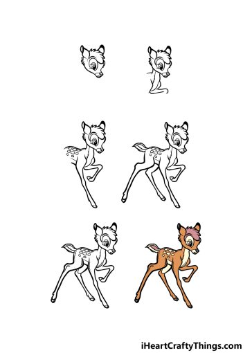 Bambi Drawing - How To Draw Bambi Step By Step