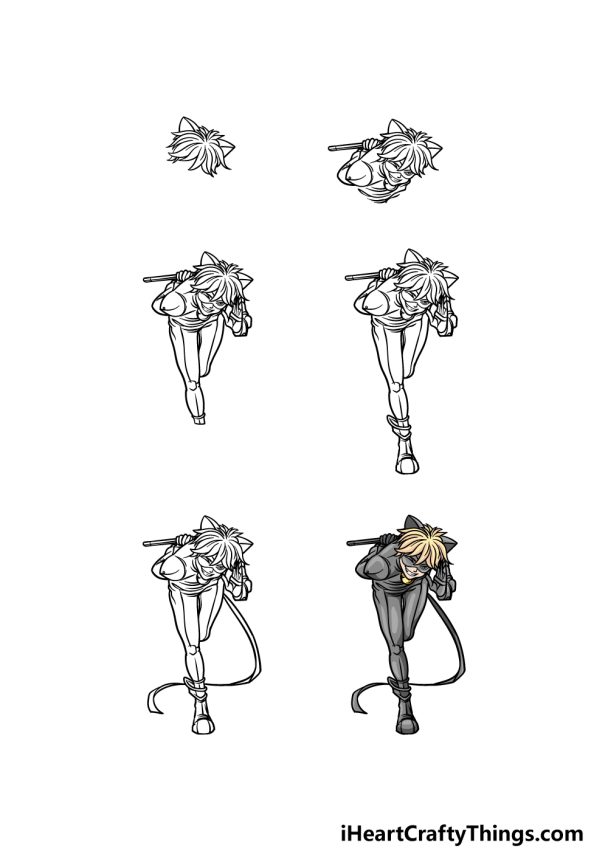 Cat Noir Drawing - How To Draw Cat Noir Step By Step