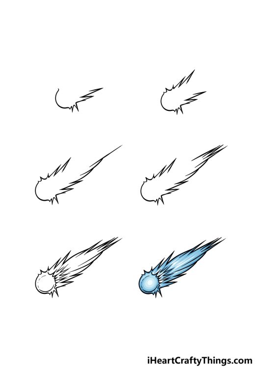 Comet Drawing - How To Draw A Comet Step By Step