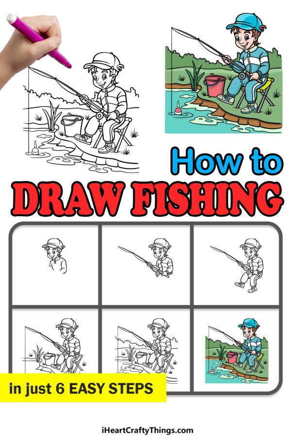 Fishing Drawing - How To Draw Fishing Step By Step