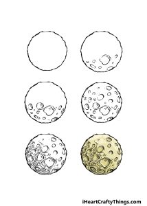 Full Moon Drawing - How To Draw A Full Moon Step By Step