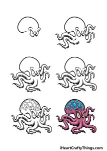 Kraken Drawing - How To Draw The Kraken Step By Step