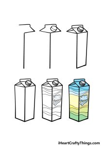 Milk Carton Drawing - How To Draw A Milk Carton Step By Step