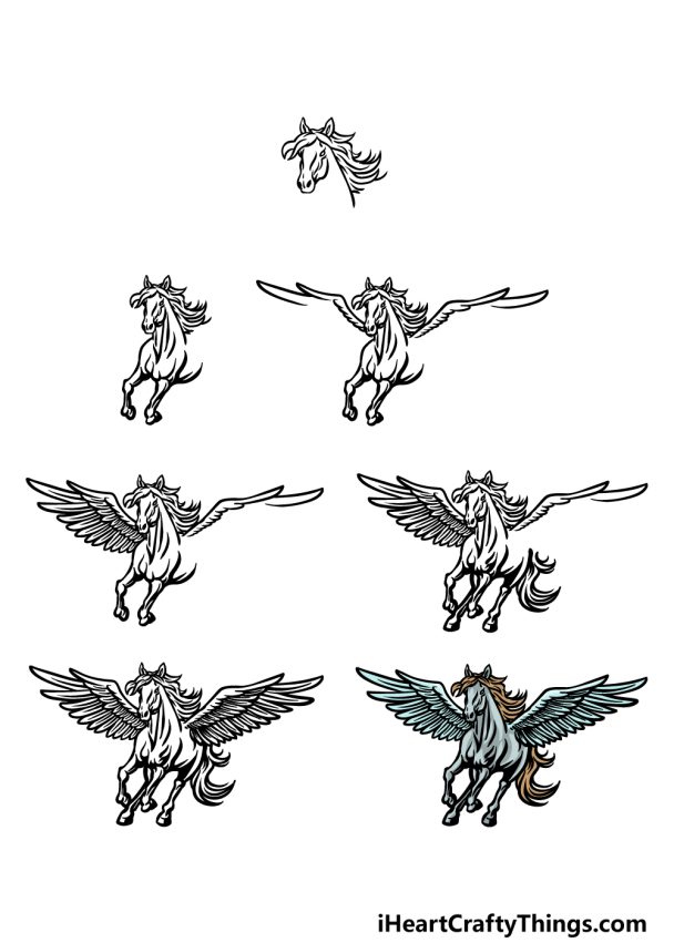 Pegasus Drawing - How To Draw Pegasus Step By Step