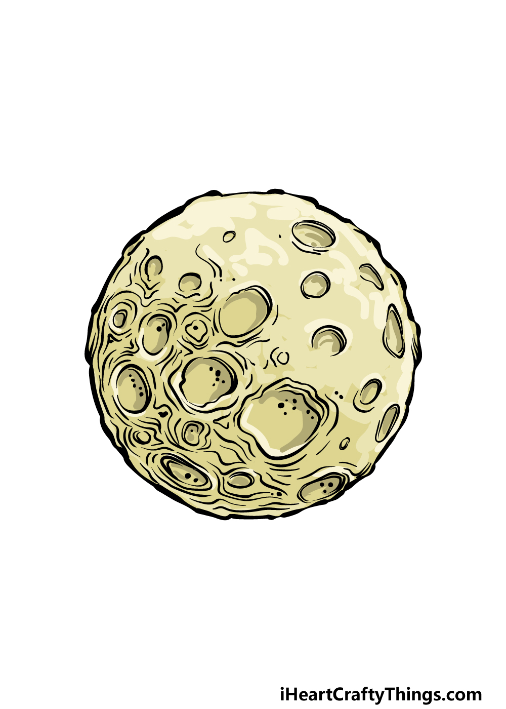Full Moon Drawing - How To Draw A Full Moon Step By Step