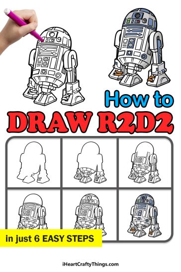 R2D2 Drawing - How To Draw R2D2 Step By Step