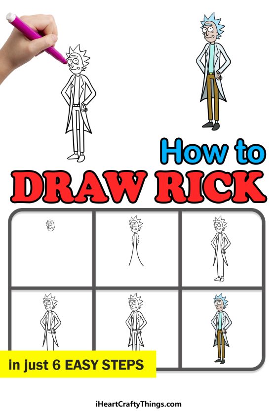 Rick Drawing - How To Draw Rick Step By Step