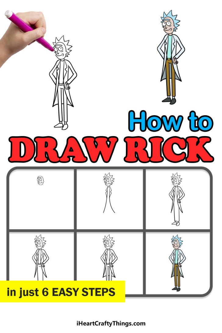 Rick Drawing - How To Draw Rick Step By Step