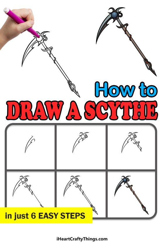 Scythe Drawing - How To Draw A Scythe Step By Step