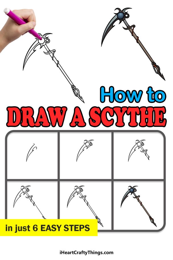 Scythe Drawing - How To Draw A Scythe Step By Step