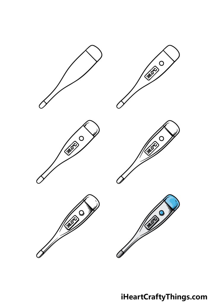 Thermometer Drawing - How To Draw A Thermometer Step By Step