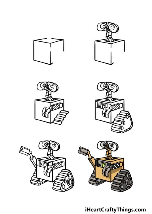 Wall-E Drawing - How To Draw Wall-E Step By Step