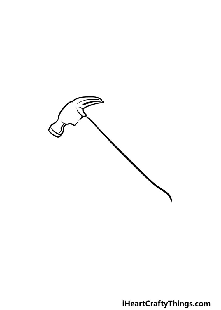 Hammer Drawing - How To Draw A Hammer Step By Step