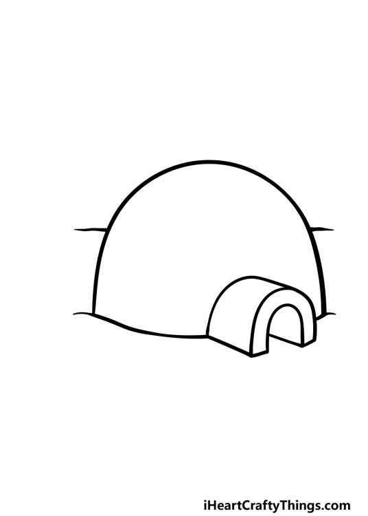 Igloo Drawing - How To Draw An Igloo Step By Step