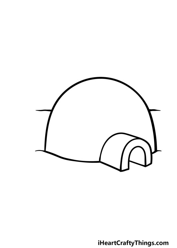 Igloo Drawing - How To Draw An Igloo Step By Step
