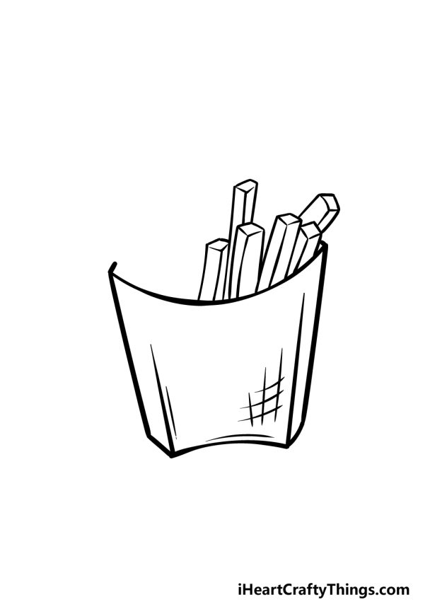 French Fries Drawing - How To Draw French Fries Step By Step