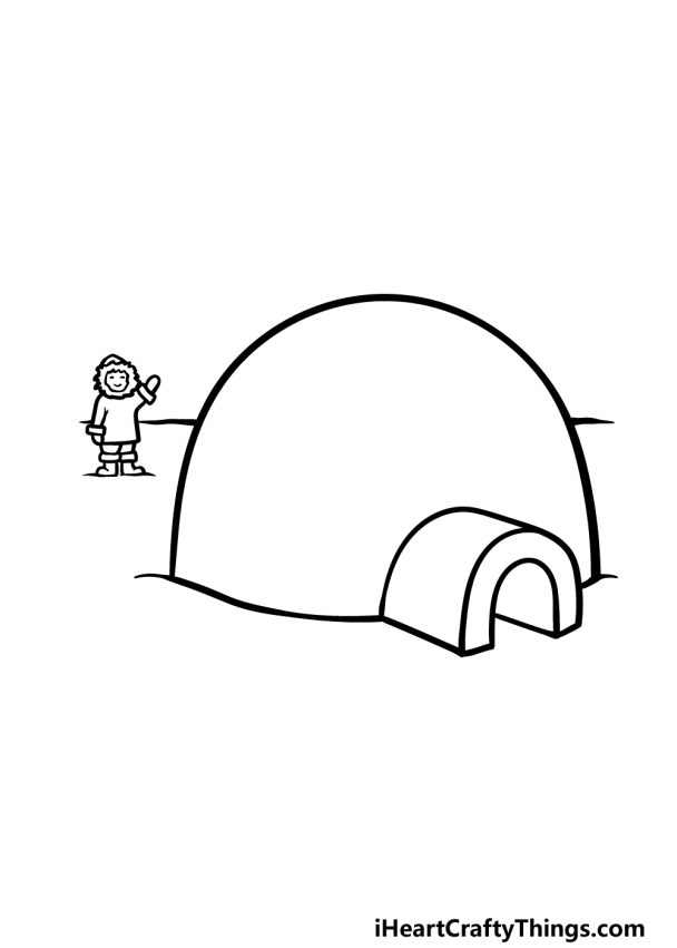 Igloo Drawing - How To Draw An Igloo Step By Step