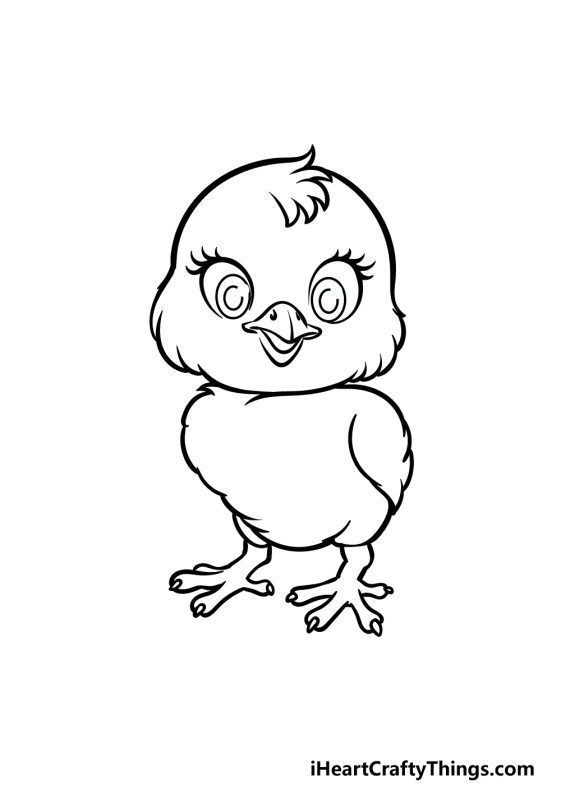 Baby Chick Drawing - How To Draw A Baby Chick Step By Step