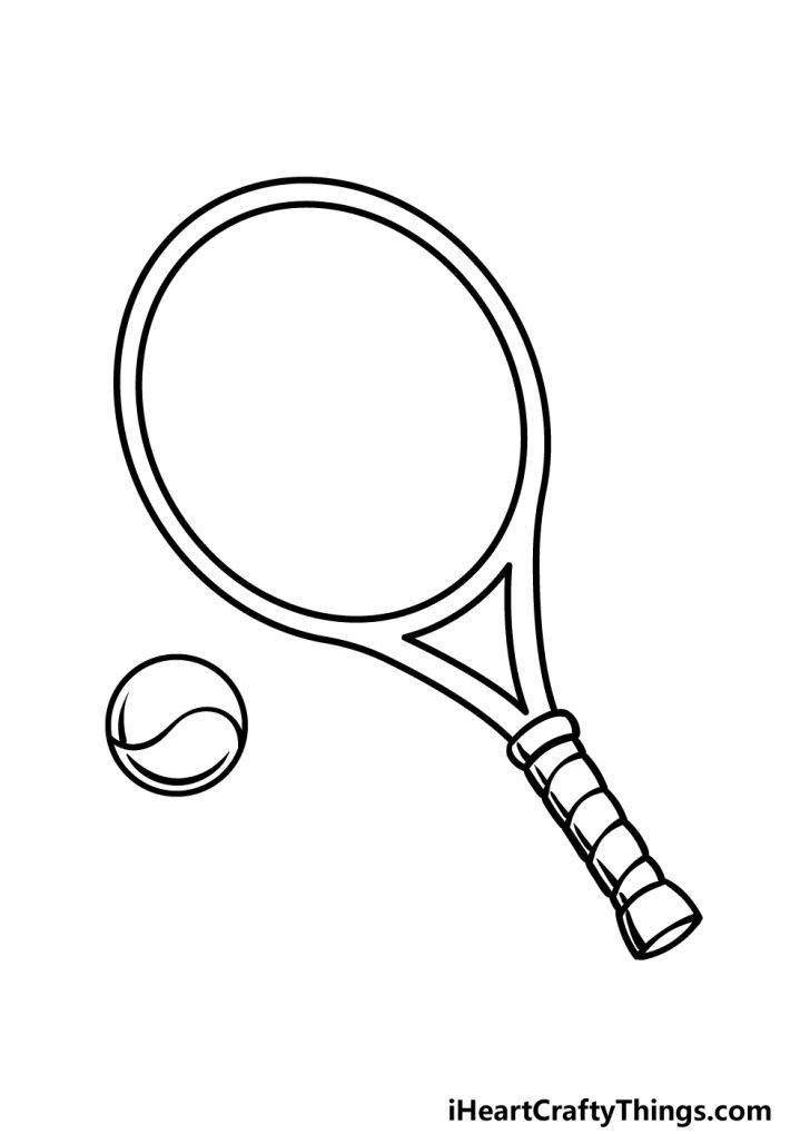 Tennis Racket Drawing - How To Draw A Tennis Racket Step By Step