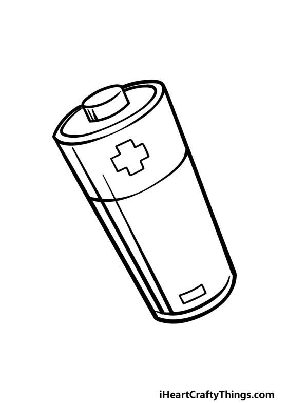 Battery Drawing - How To Draw A Battery Step By Step
