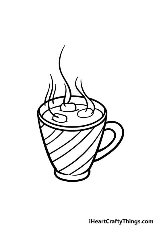 Hot Chocolate Drawing - How To Draw Hot Chocolate Step By Step