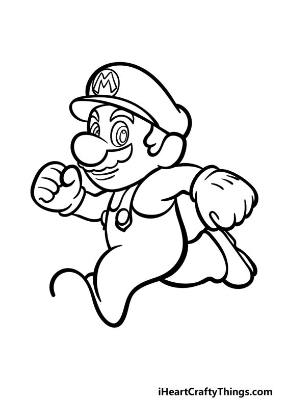 Easy Mario Drawing - How To Draw Mario Step By Step For Kids