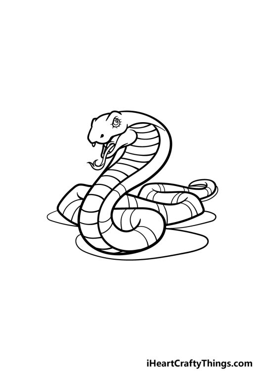 King Cobra Drawing - How To Draw A King Cobra Step By Step