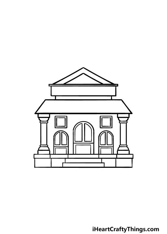 Library Drawing - How To Draw A Library Step By Step