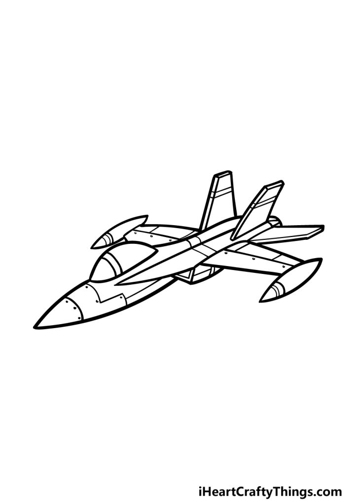 Jet Drawing - How To Draw A Jet Step By Step