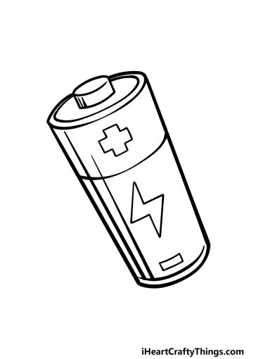 Battery Drawing - How To Draw A Battery Step By Step