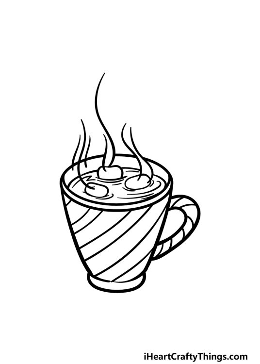Hot Chocolate Drawing - How To Draw Hot Chocolate Step By Step