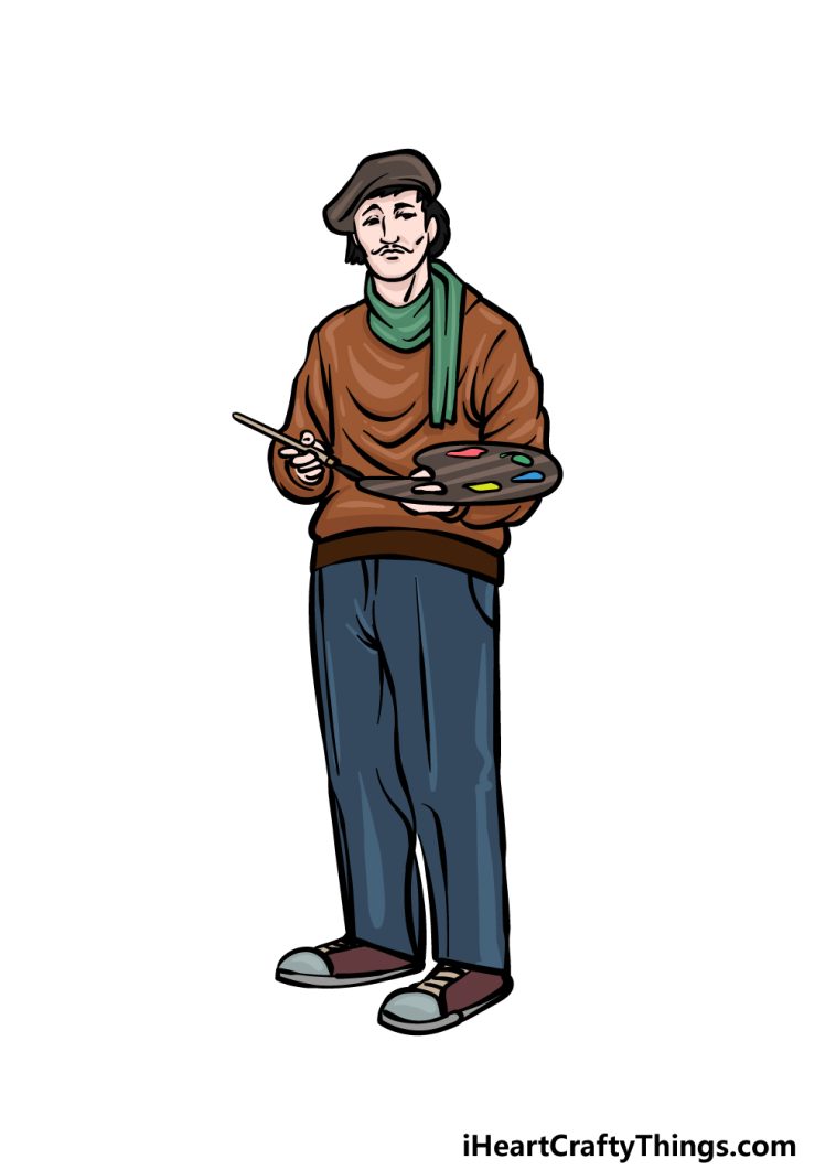 Artist Drawing - How To Draw An Artist Step By Step