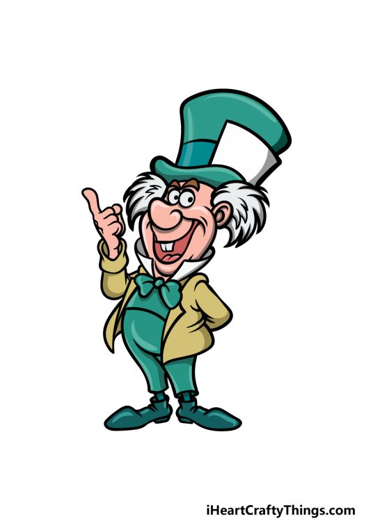 Mad Hatter Drawing - How To Draw The Mad Hatter Step By Step