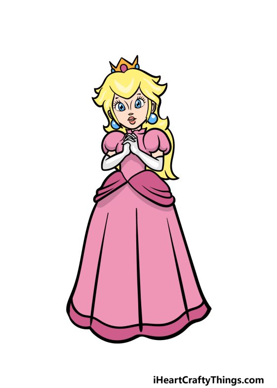 Princess Peach Drawing - How To Draw Princess Peachy Step By Step